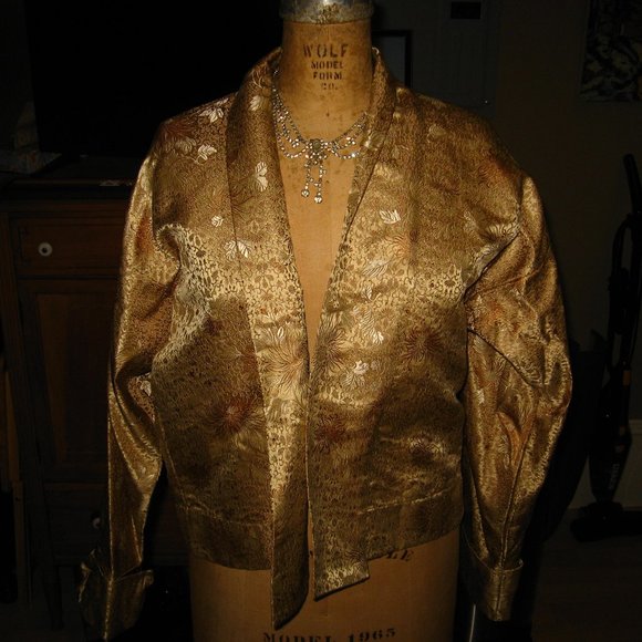 Asian Brocade | Jackets & Coats | Asian Brocade Vintage 96s Gold Waist ...
